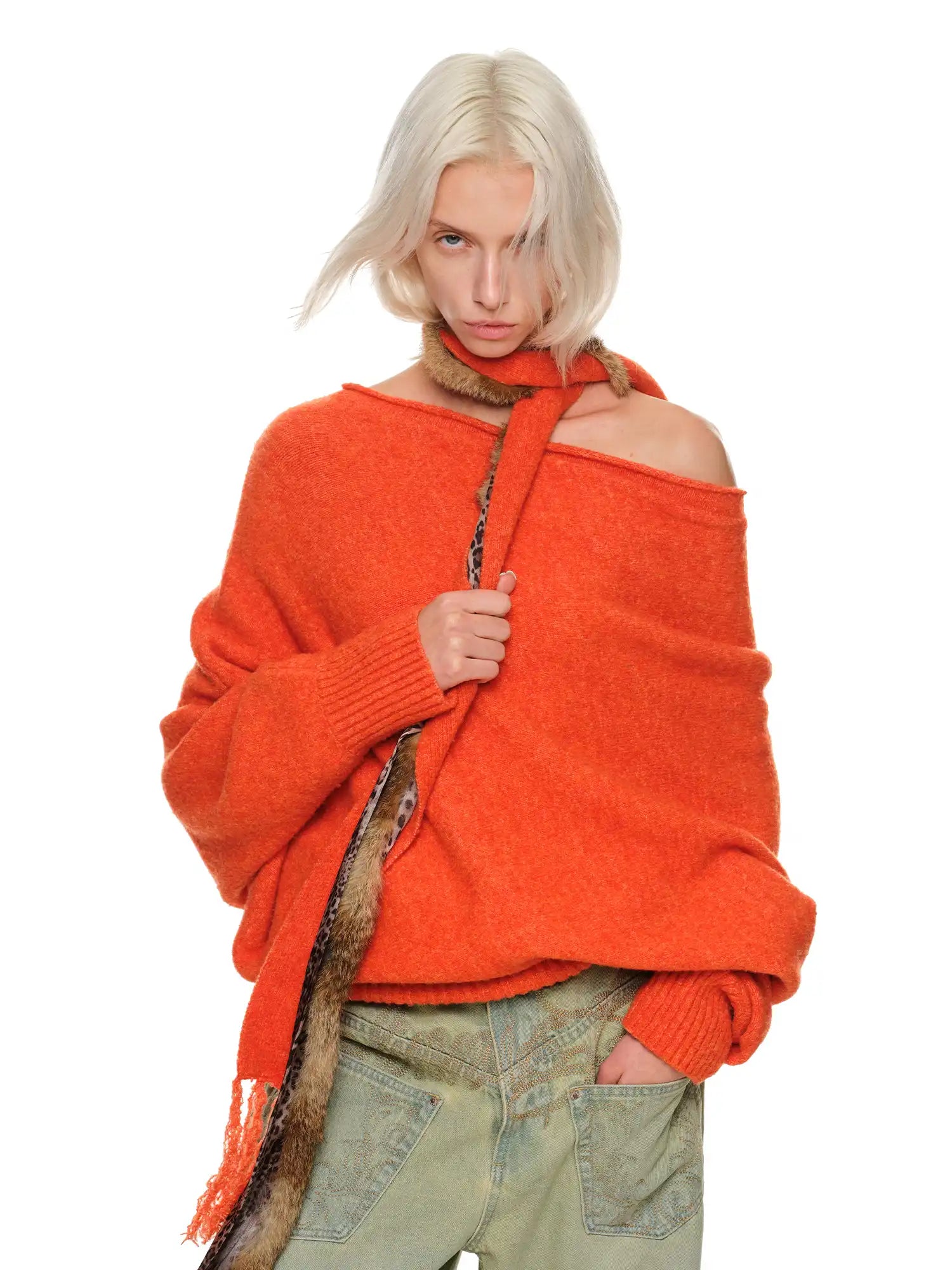 Off-Shoulder Slouchy Knit Sweater - Sweats & Knits | Canton Collective